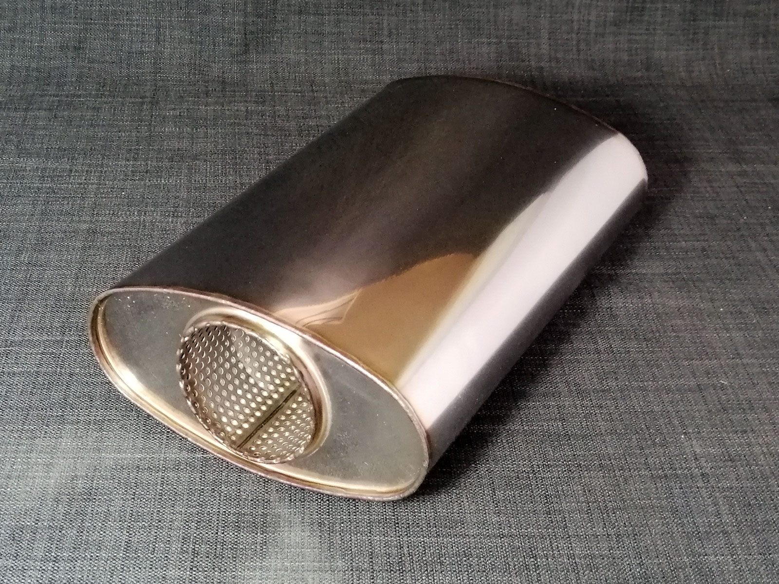 8x4 Oval x 76mm 3 Bore Stainless Steel Exhaust Silencer